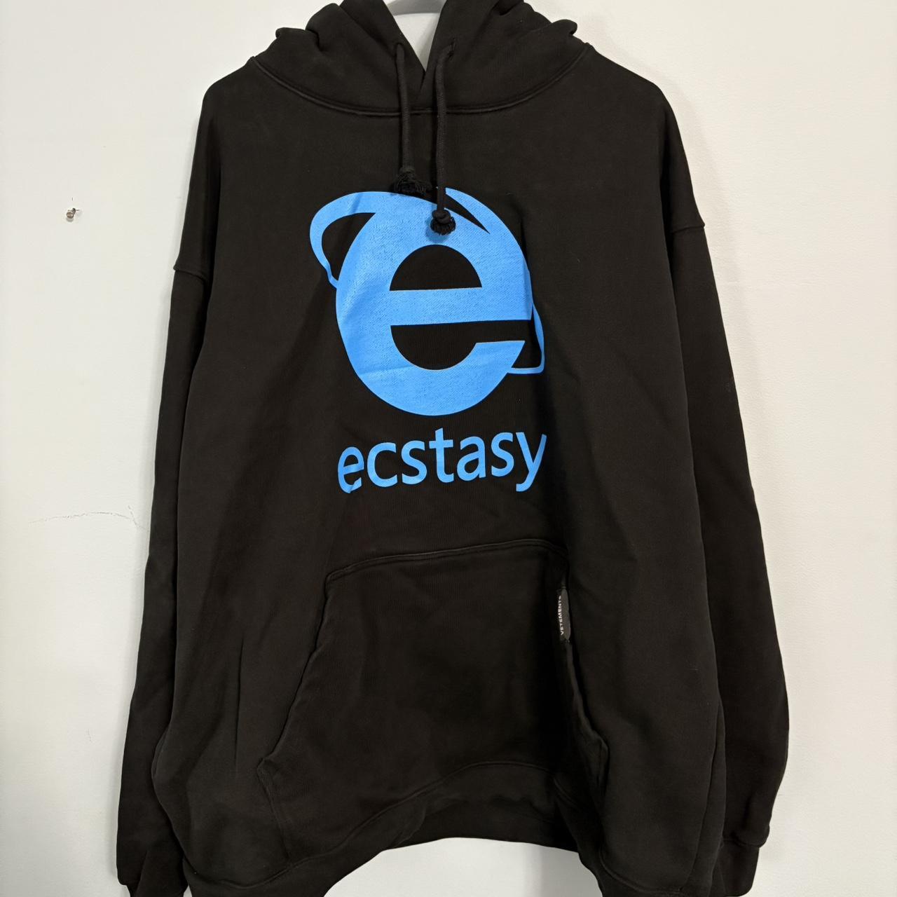 2020 Vetements ecstasy hoodie Fits size XL or... - Depop