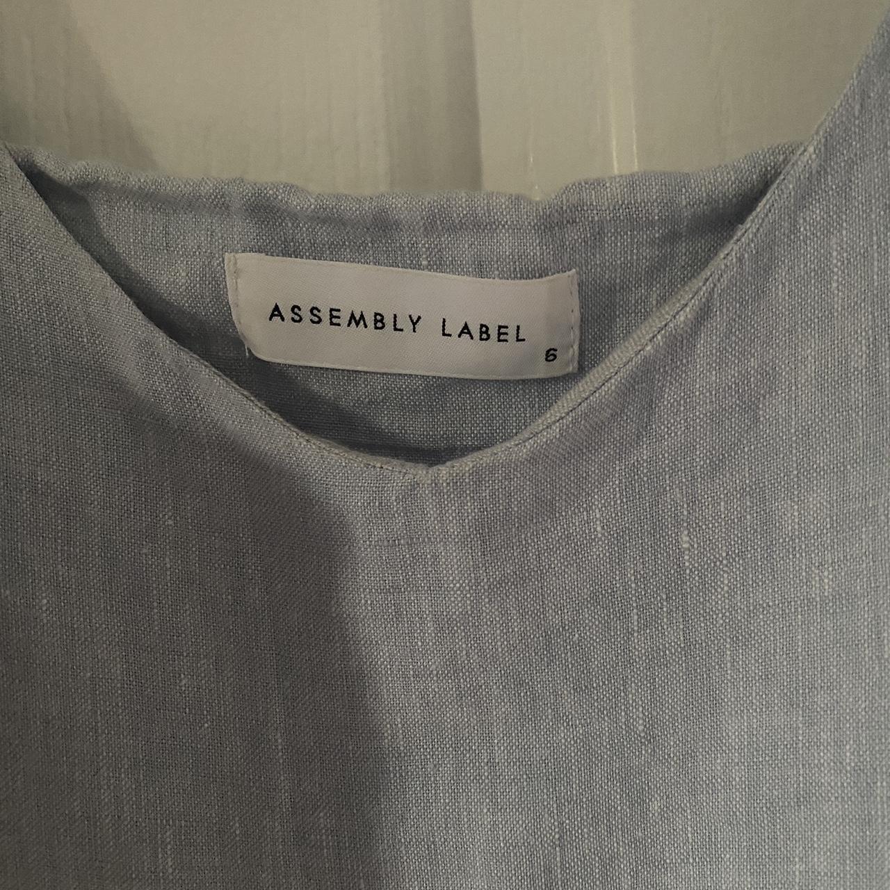 Assembly light blue linen slip dress size 6 - Depop