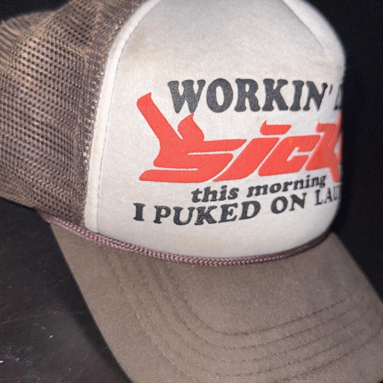 Born From Pain Brown Sïcko Trucker Hat - Depop