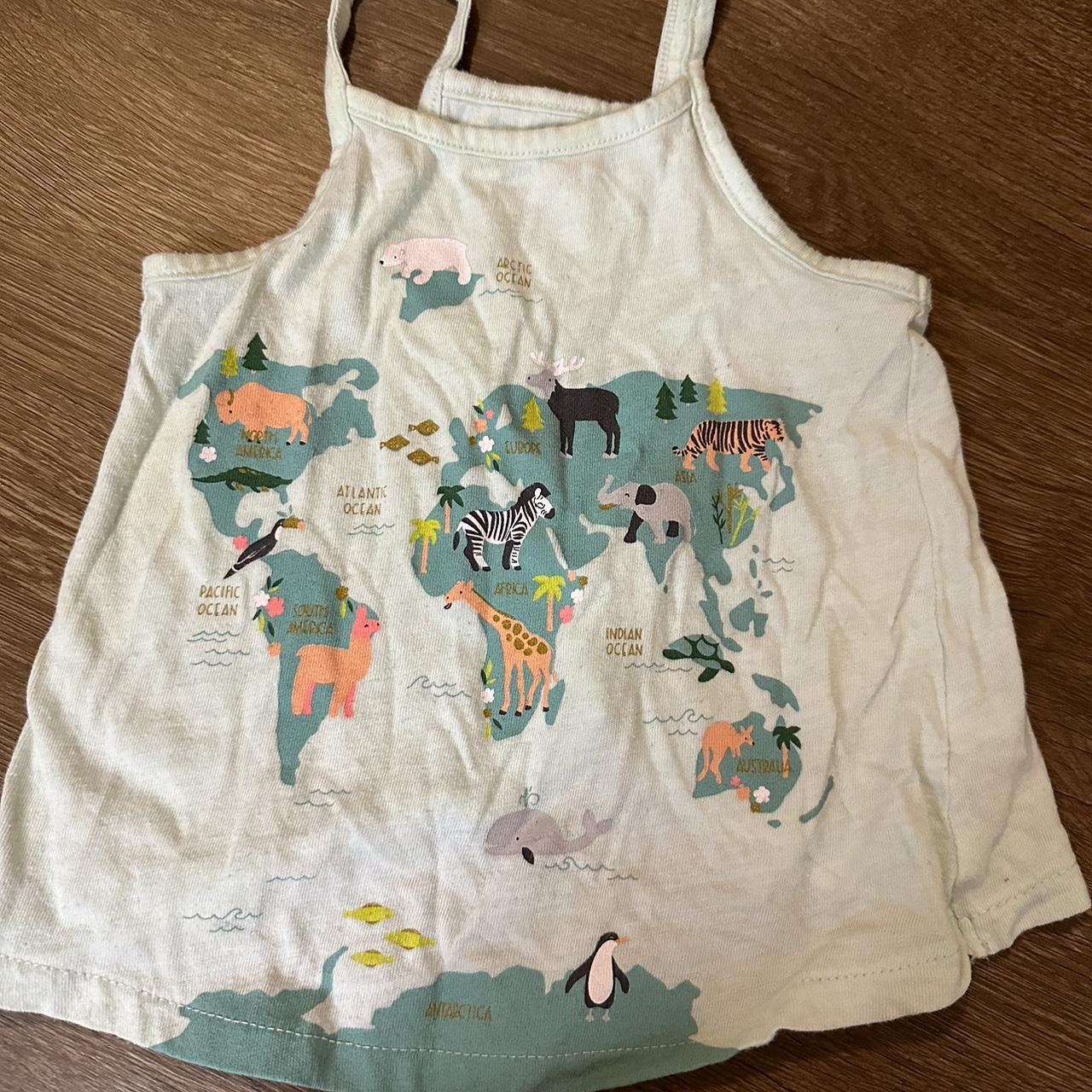 Animals around the world tank top, with open back. 2T - Depop
