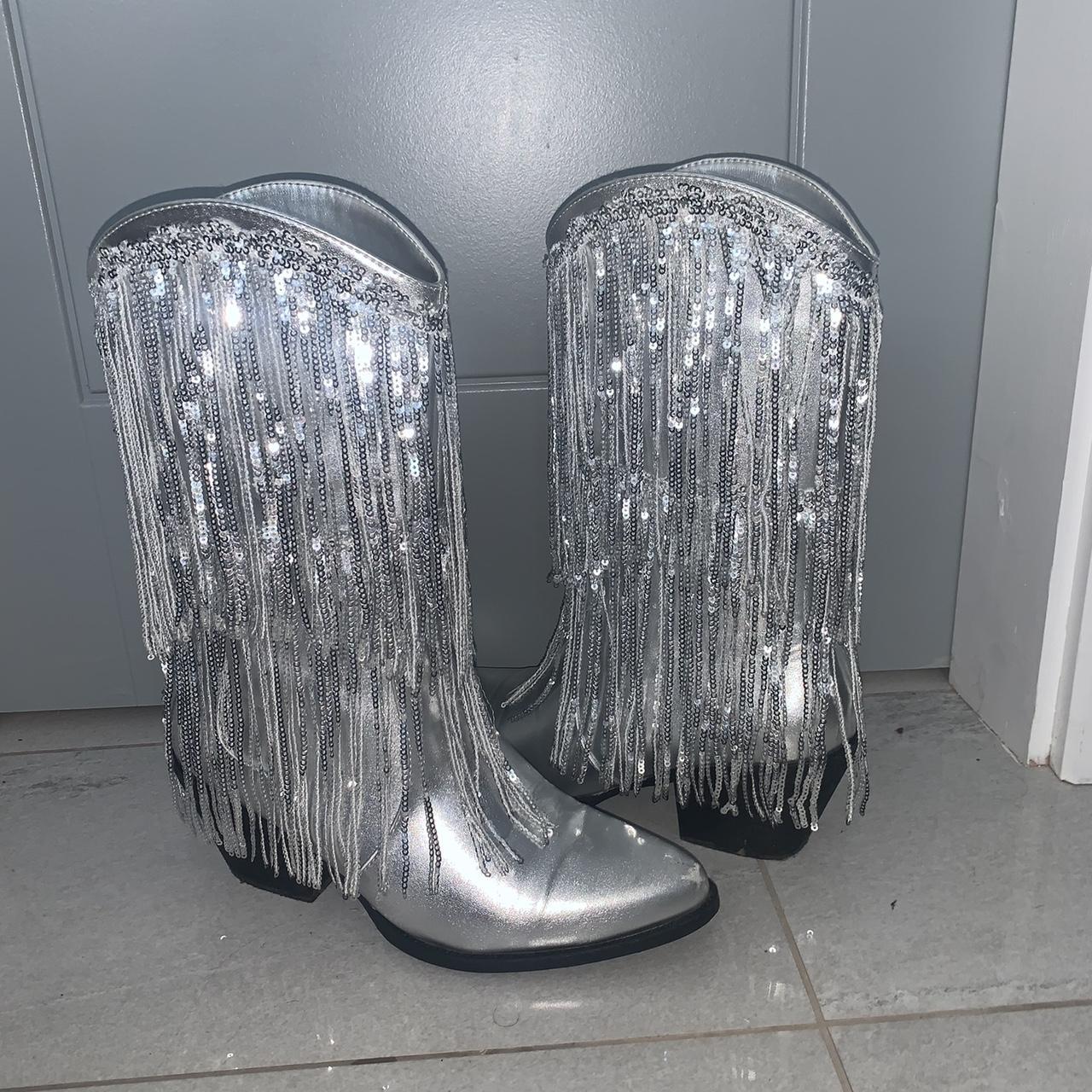 Sequin tassel cowgirl boots Super fun Great... - Depop
