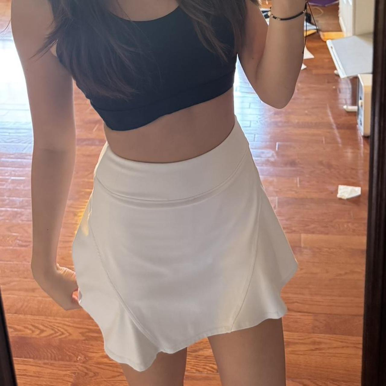 Halara white solid hidden side pocket 2 in 1 tennis... | Depop