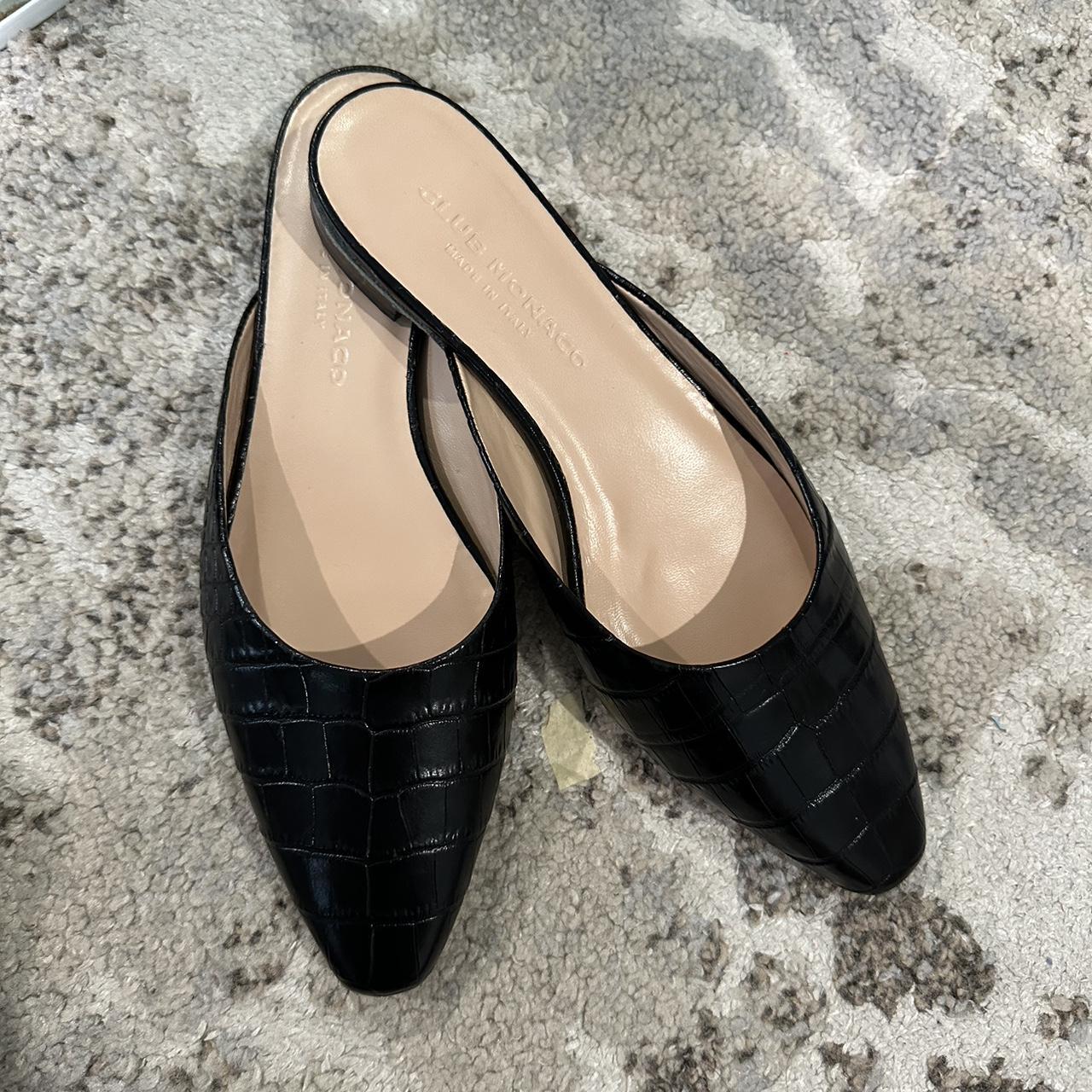 Club Monaco Mule leather slips Like new Only worn... - Depop