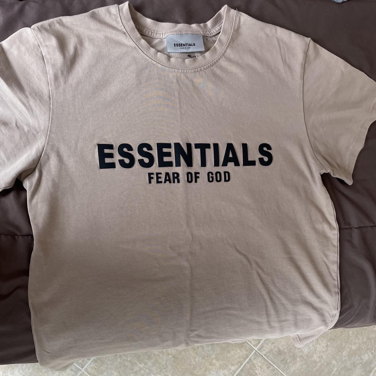 Medium AUTHENTIC Beige ESSENTIALS Fear of God Worn... - Depop