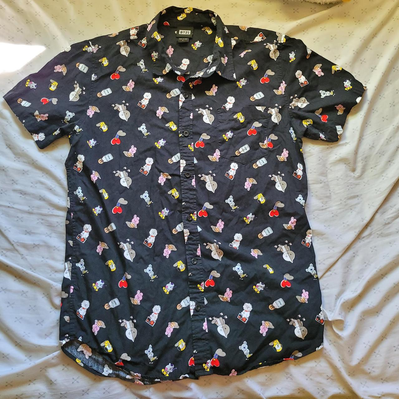 LINE FRIENDS BT21 Men's Button Up Shirt #bt21 - Depop