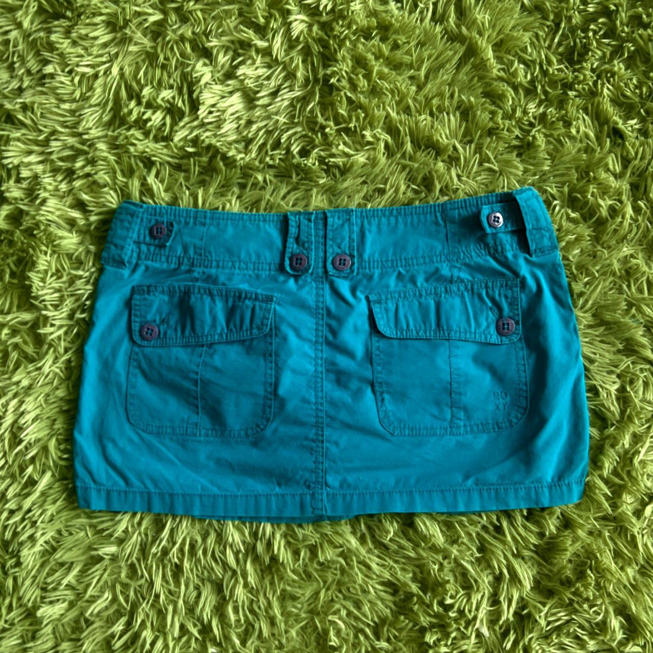 ROXY Teal Blue Mini Skirt | SIZE 3 | 100% cotton - Depop