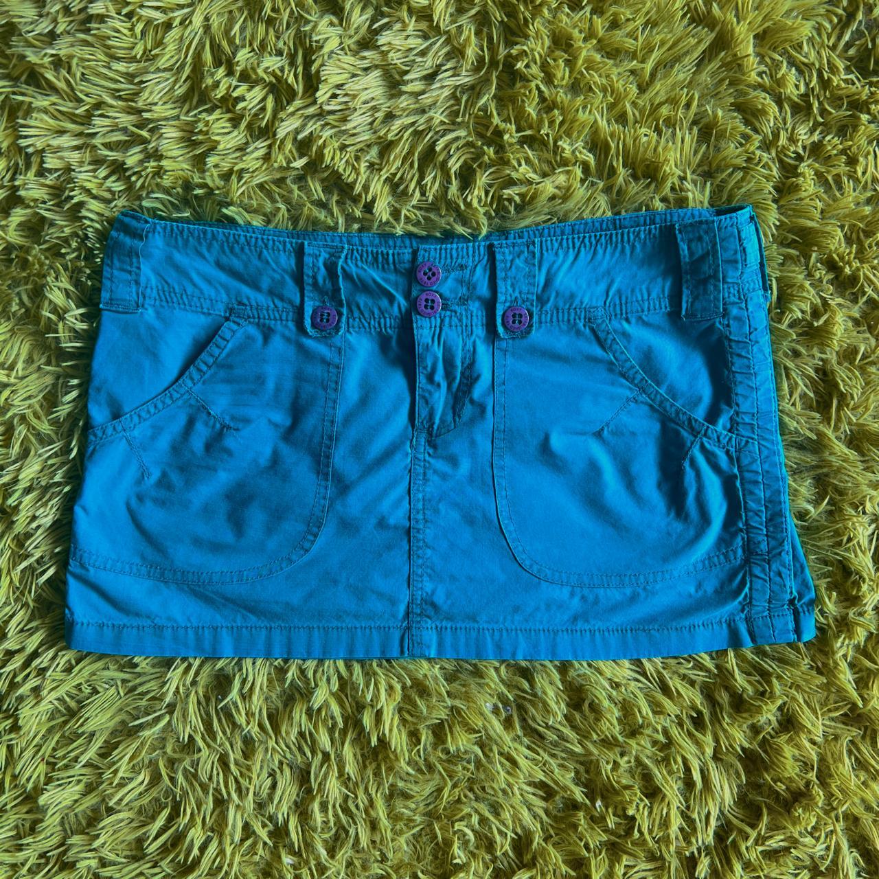 ROXY Teal Blue Mini Skirt | SIZE 3 | 100% cotton - Depop