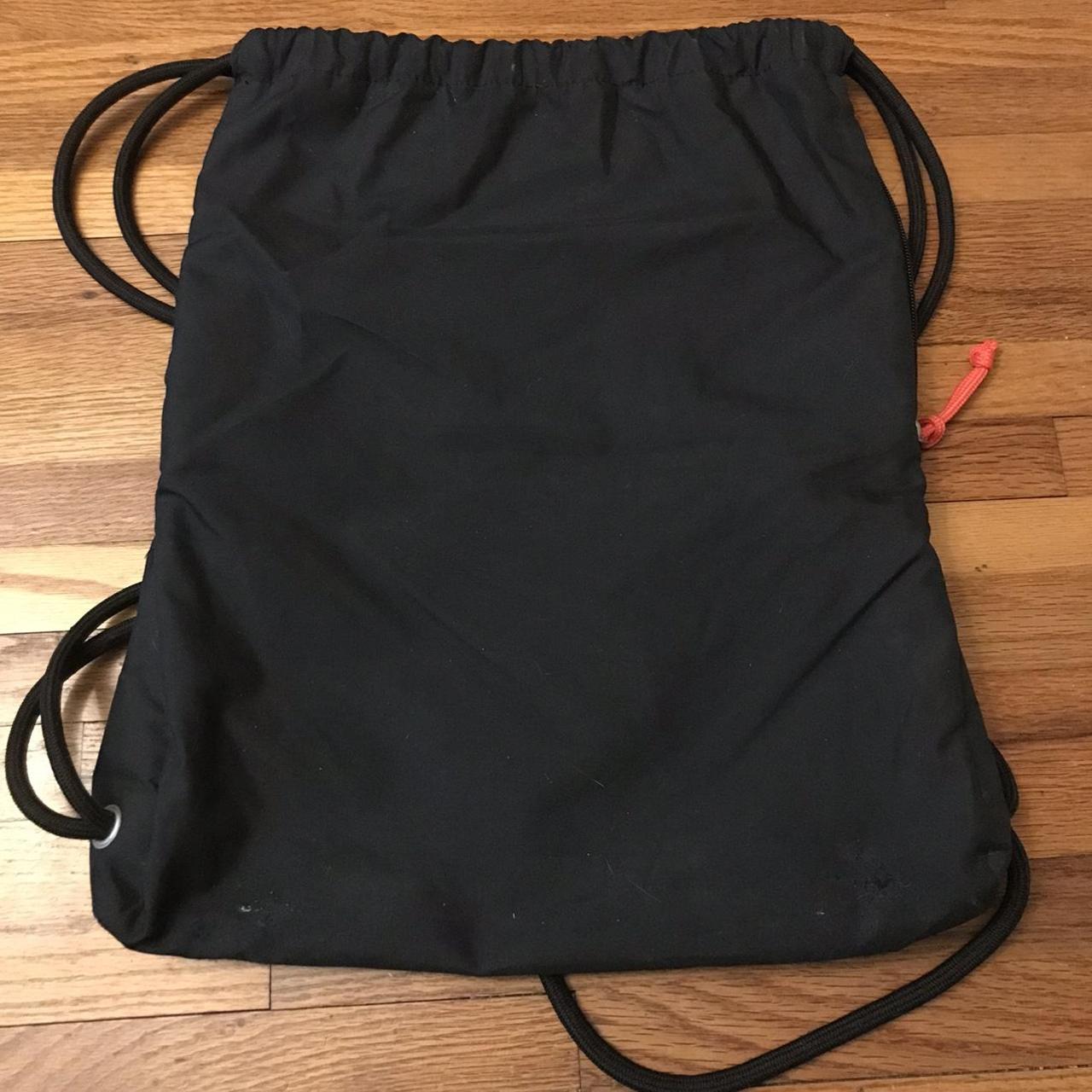 Black Floral Nike drawstring bag Has two rough... - Depop