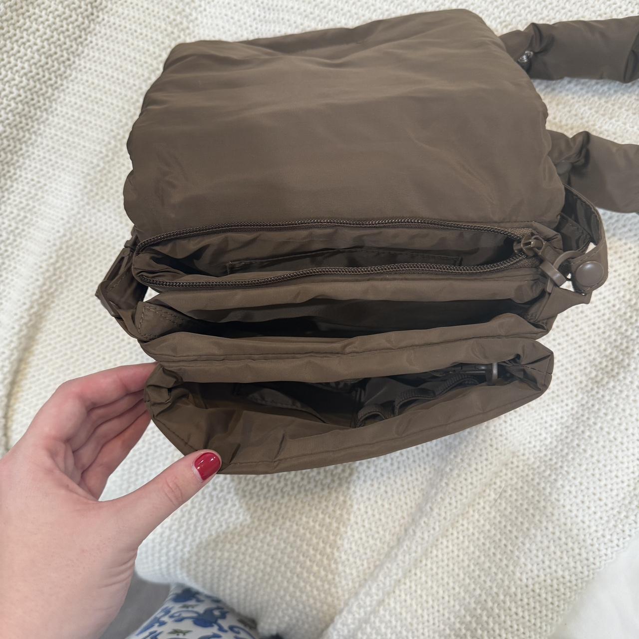 Brown, puffer, Dagne Dover bag. Used just a few... - Depop