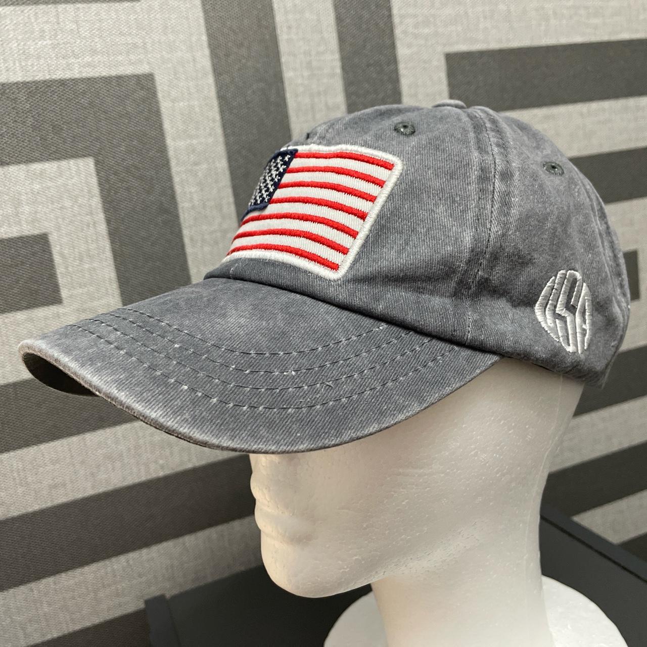 USA Stars and Stripes baseball cap / grey cotton... - Depop