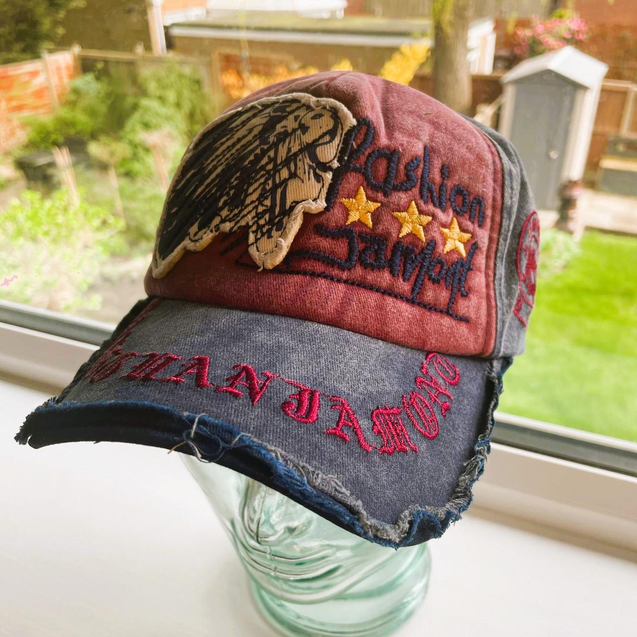 Brand new distressed look baseball cap. Adults blue... - Depop