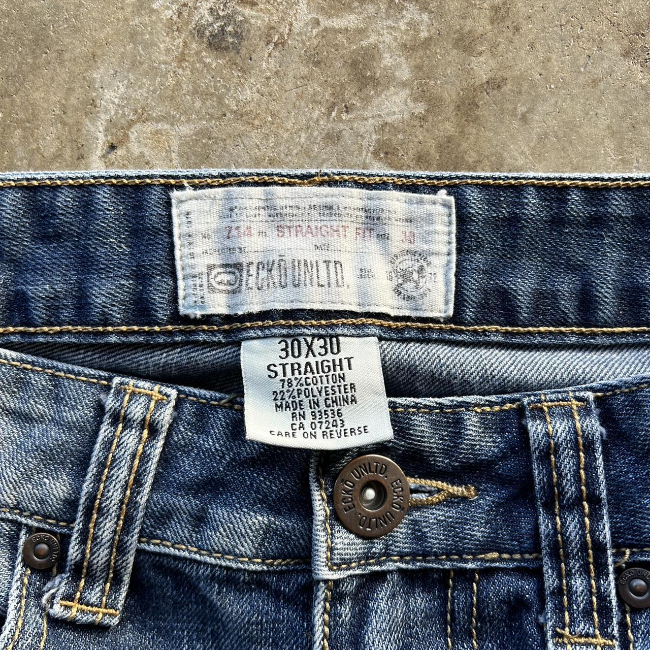 Straight Ecko Unlt. Blue Denim Jeans Slight... - Depop