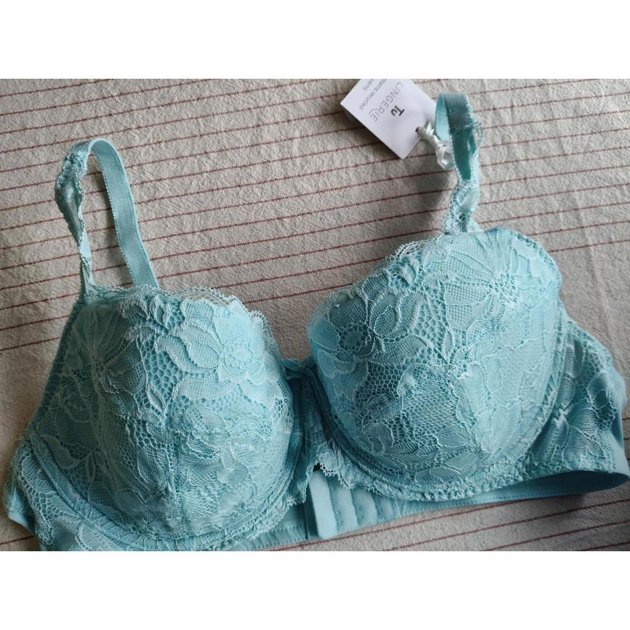 New - M&S TURQUOISE BALCONETTE BRA - Size 36C NEW... | Depop
