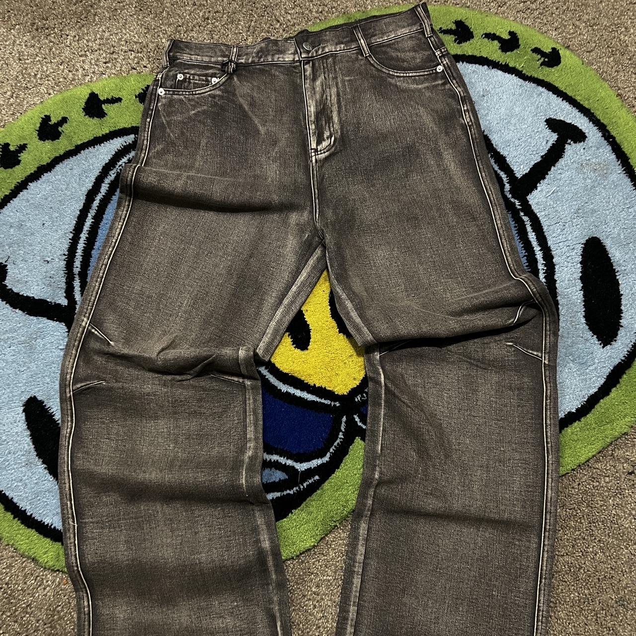 Grey and black ditch baggy jeans with a skater vibe... - Depop