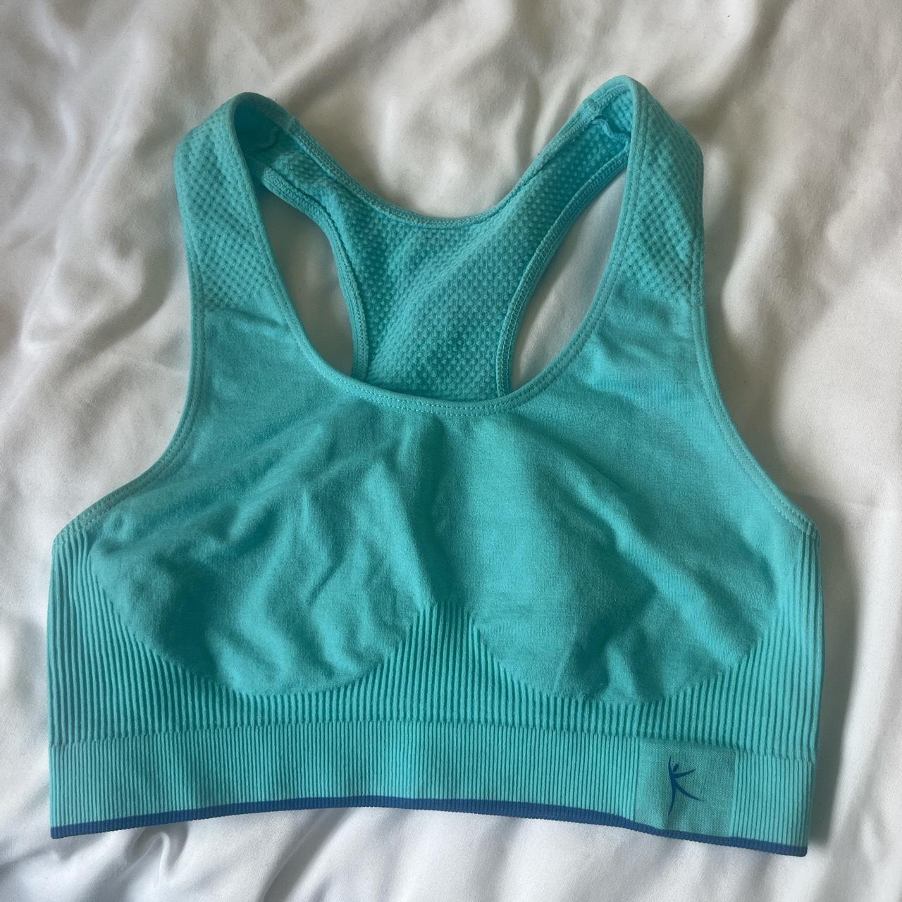Danskin Razorback Sports Bra Light Blue Size: XS - Depop