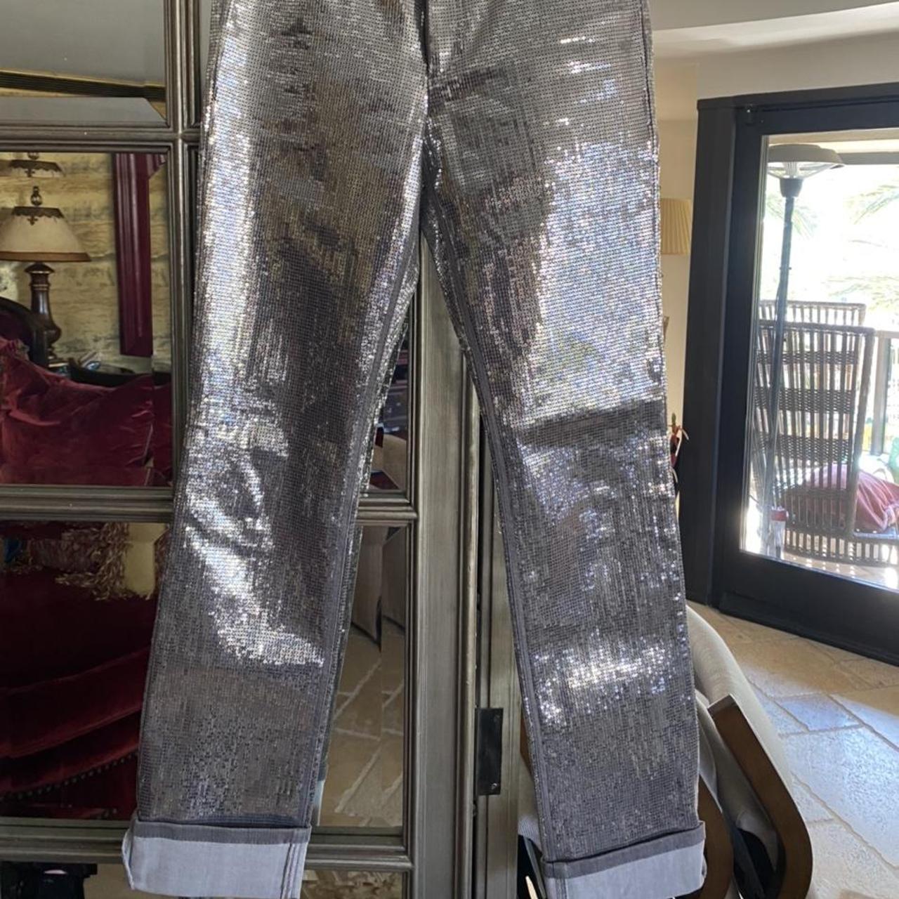 Escada, size 36, vintage, cuffed sequence jeans. - Depop