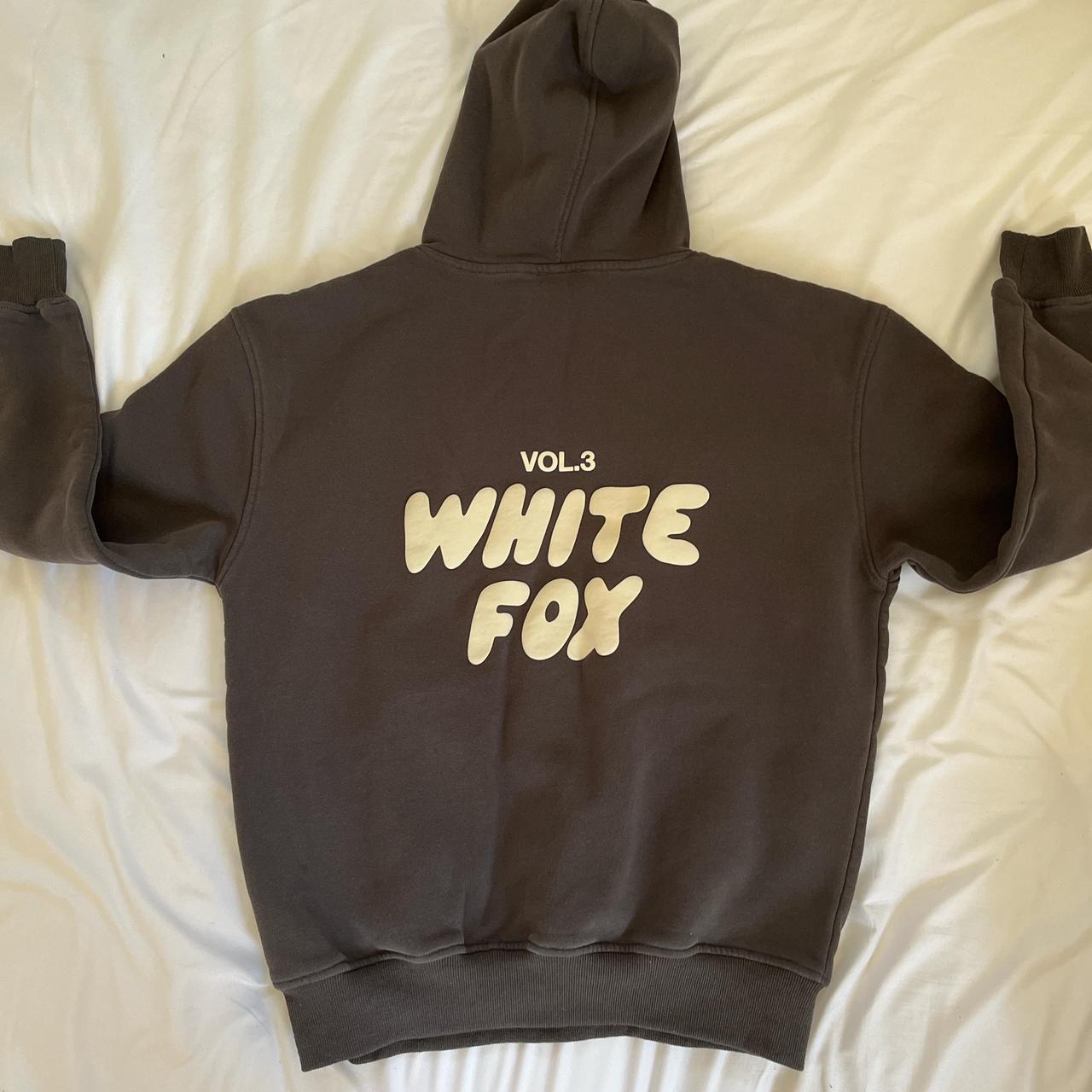 charcoal white fox hoodie | size: xs-s | worn couple... - Depop