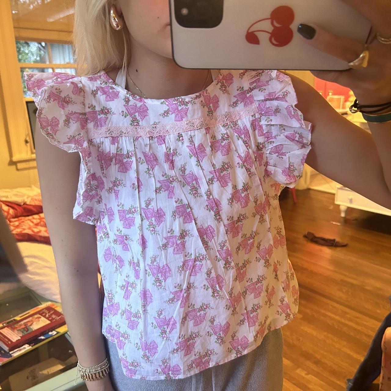 Love shack fancy bow top needs to be ironed super... - Depop