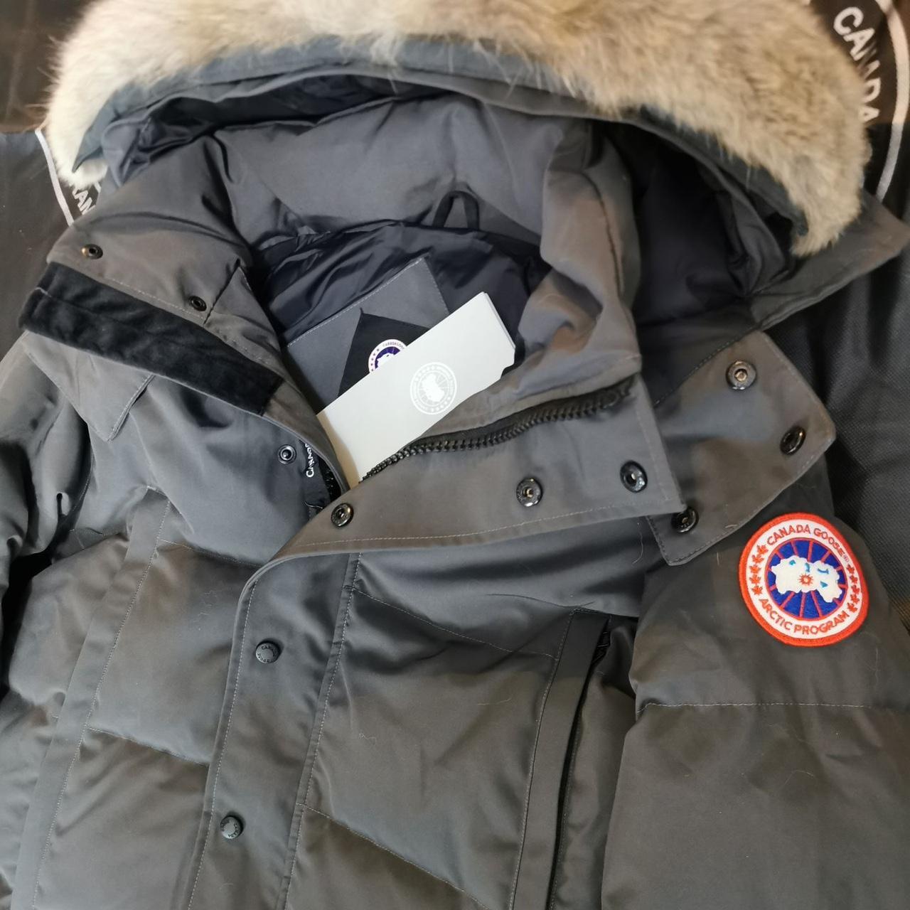 Canada Goose Wyndham Parka - grey with fur, brand... - Depop