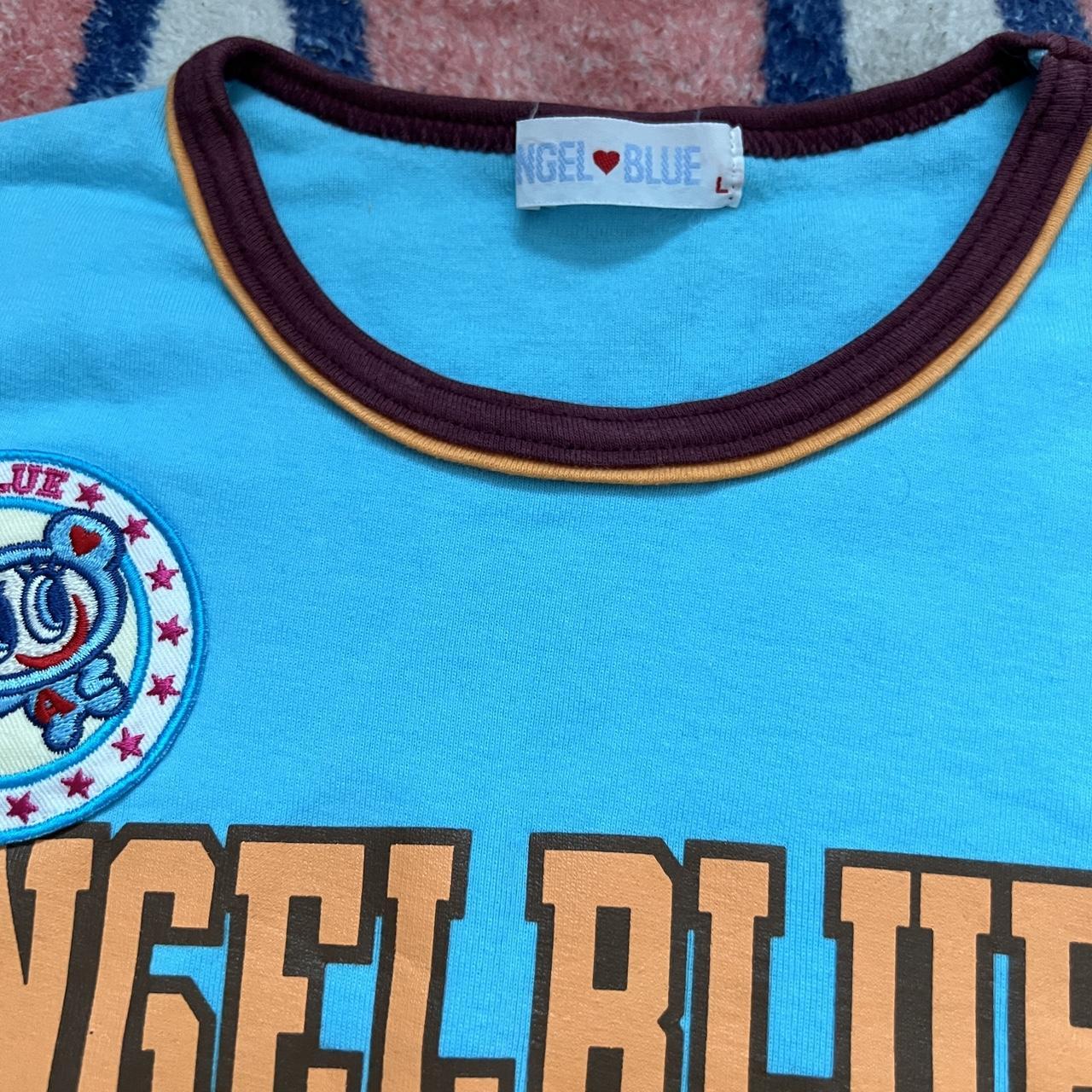 🌈 ANGEL BLUE JAPAN BLOKETTE STYLE 3/4 SLEEVE TEE –... - Depop