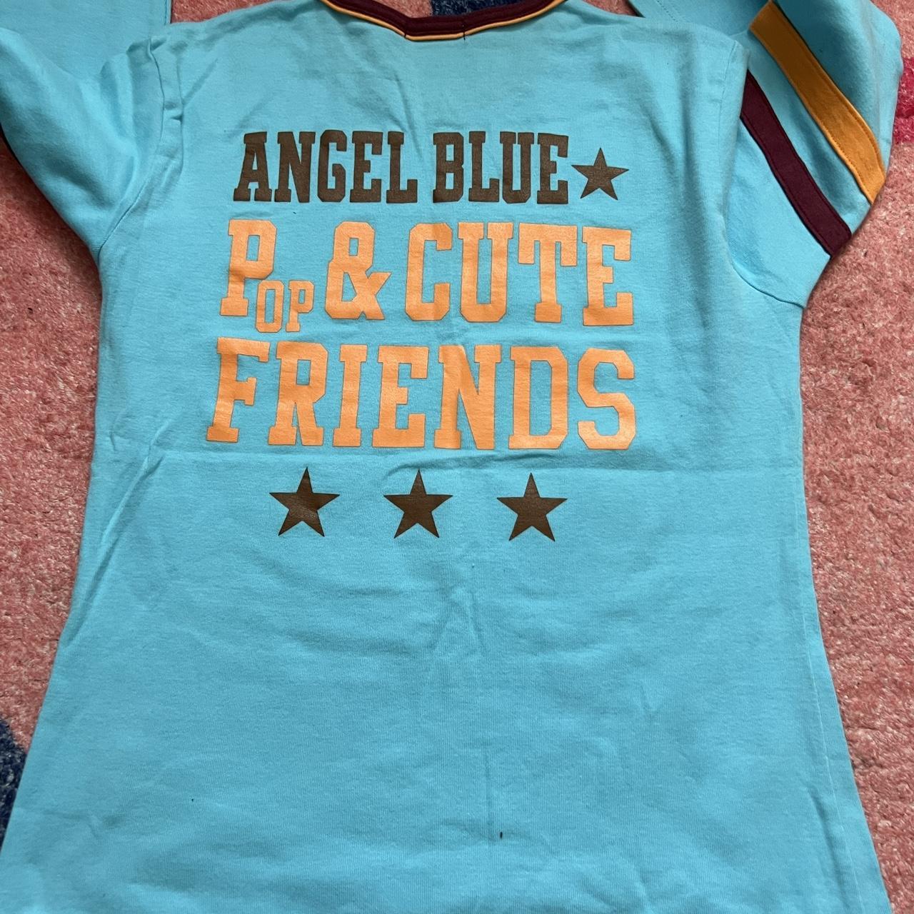 🌈 ANGEL BLUE JAPAN BLOKETTE STYLE 3/4 SLEEVE TEE –... - Depop