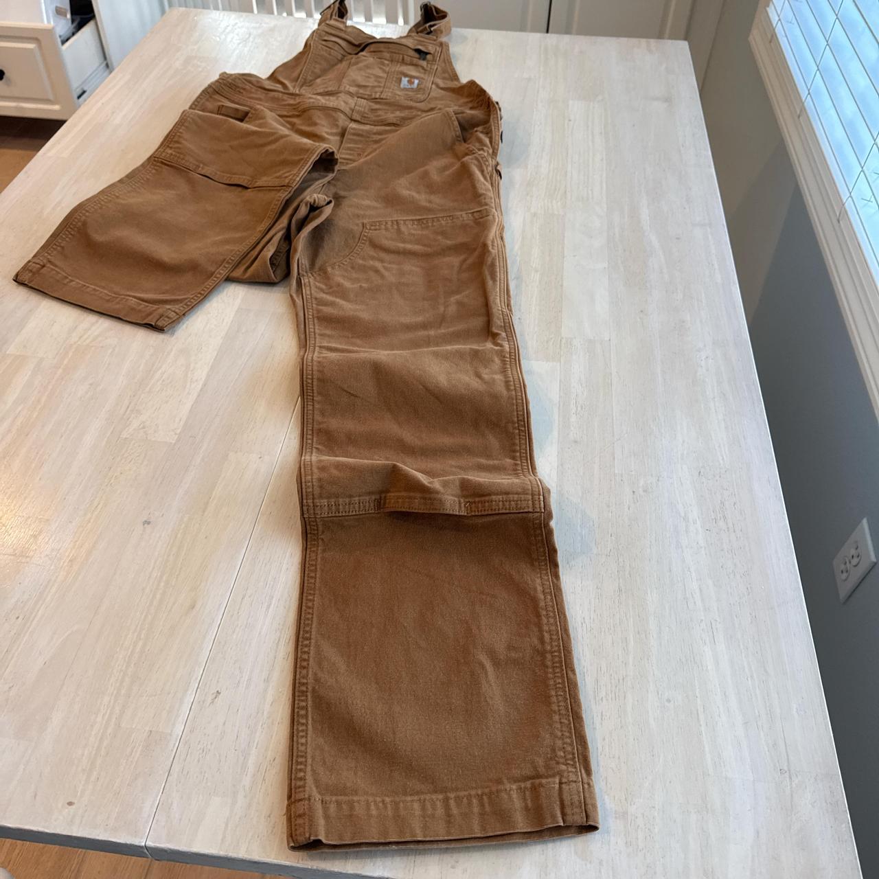Tan Carhartt double knee overalls #workwear | Depop