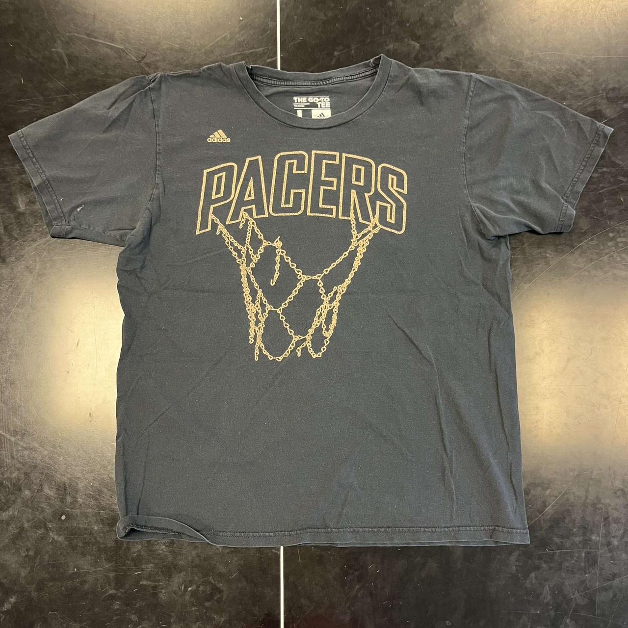 Adidas Indiana Pacers Basketball Large Black Tee -... - Depop