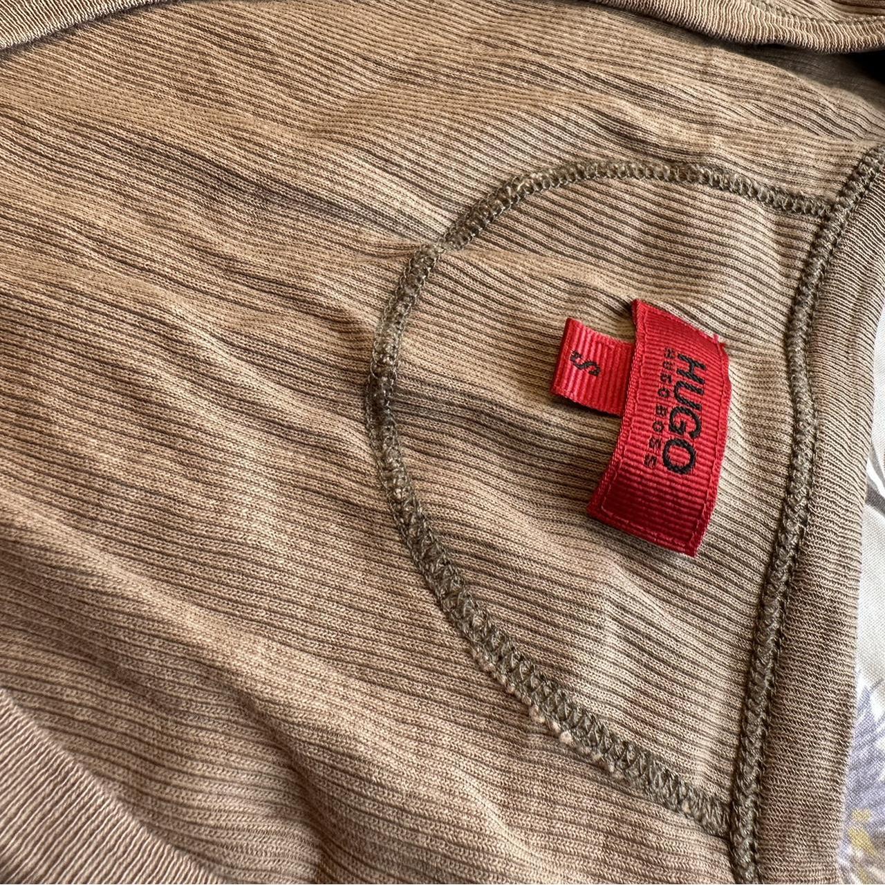 Hugo Boss ribbed tank top in khaki green brown. Worn... - Depop