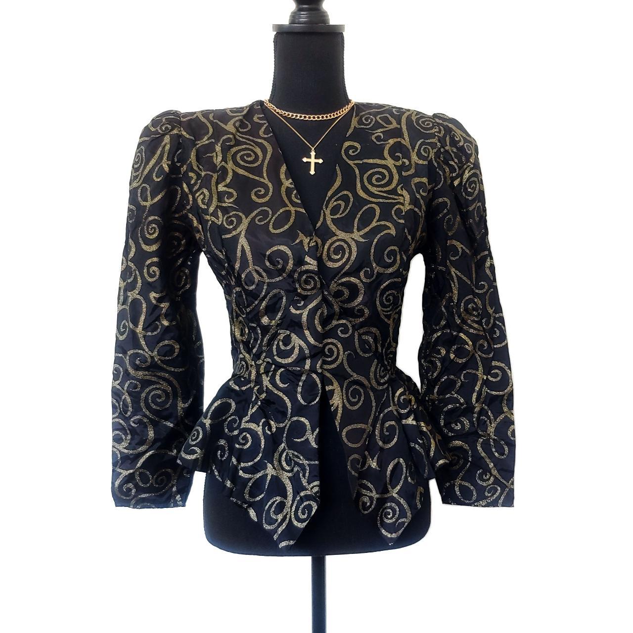 Vintage 1980s Goth Gold Swirl Victorian Revival Goth... - Depop