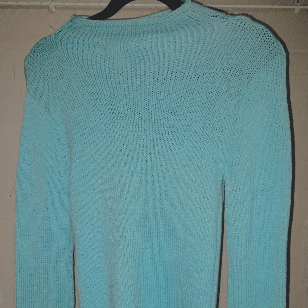 Blue stretch long sleeve turtle neck material is... - Depop