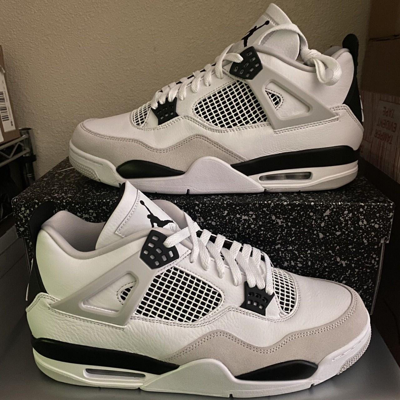 Air Jordan Retro 4 White Military Black In Original... - Depop