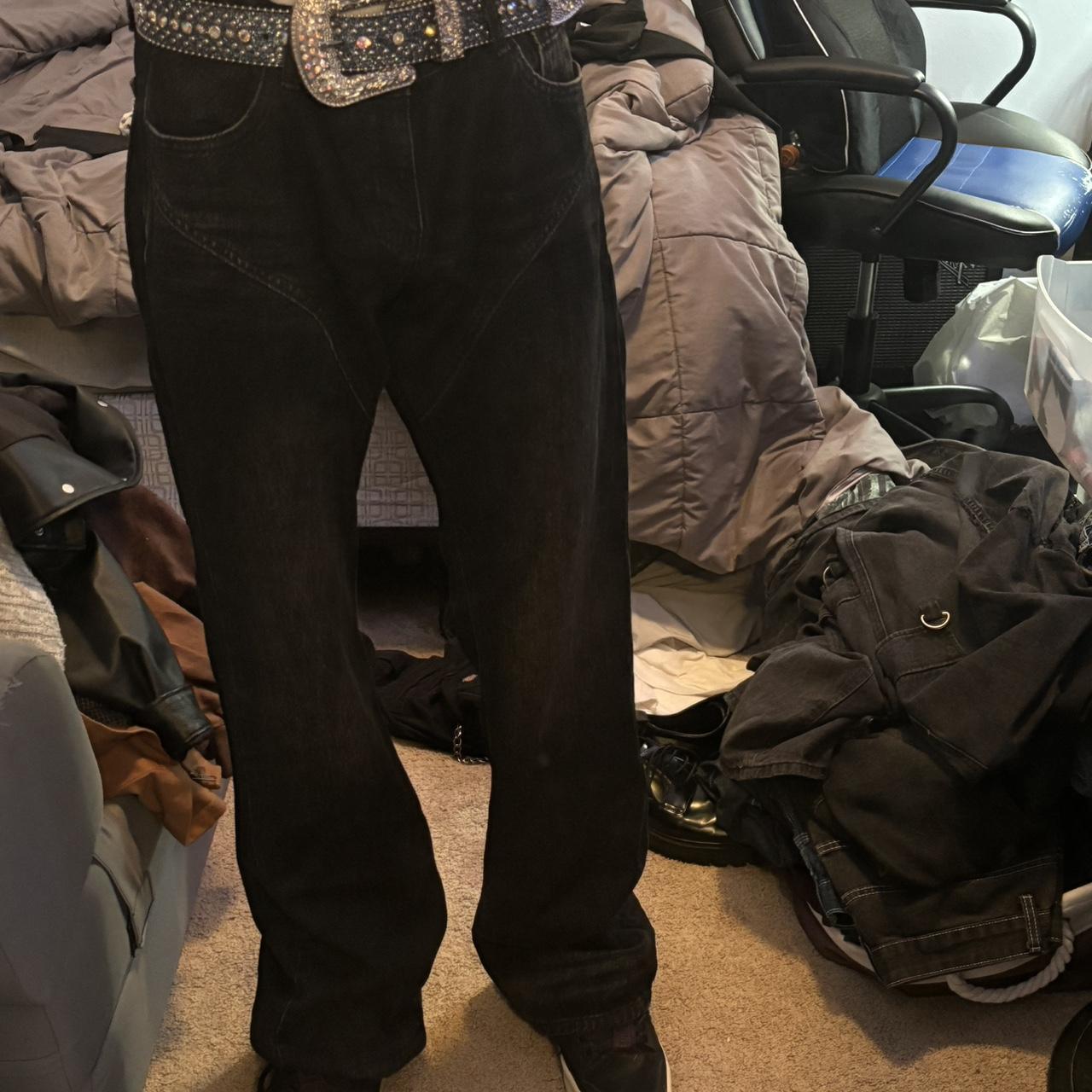 Womens Flared Washed Jeans These Pants Have Some Depop