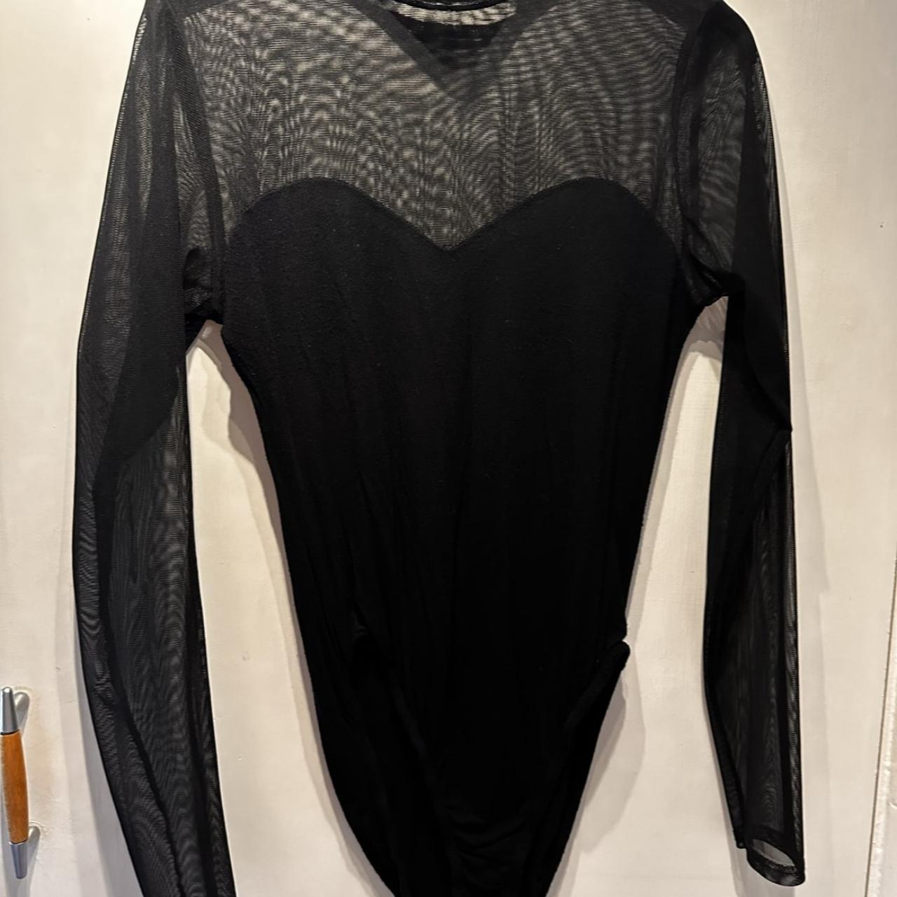 Black mesh body suit with poppers Boohoo black mesh... - Depop