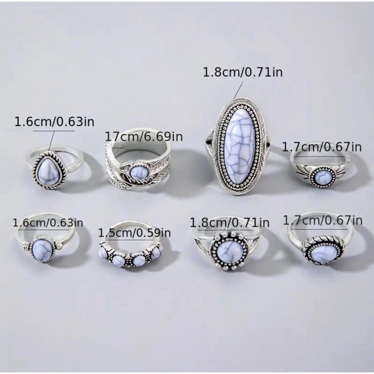 This exquisite 8 piece ring set features a beautiful... - Depop