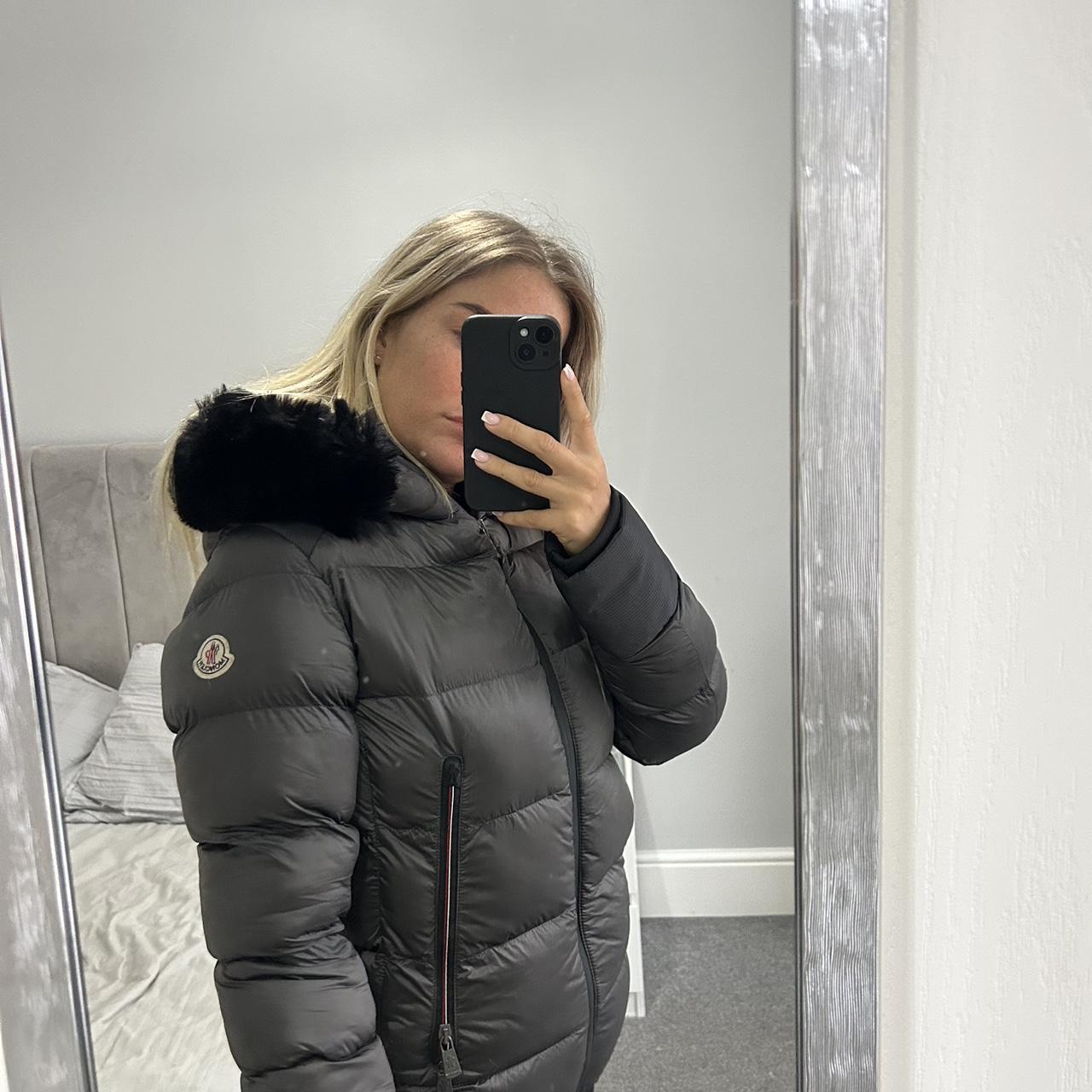 Grey womens genuine moncler coat Size 1 Excellent... - Depop