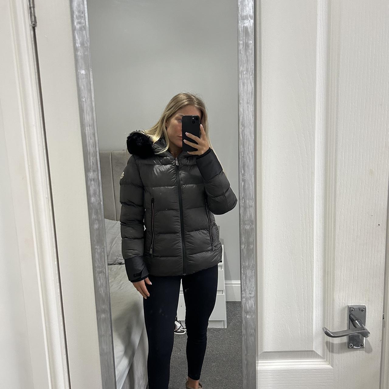 Grey womens genuine moncler coat Size 1 Excellent... - Depop