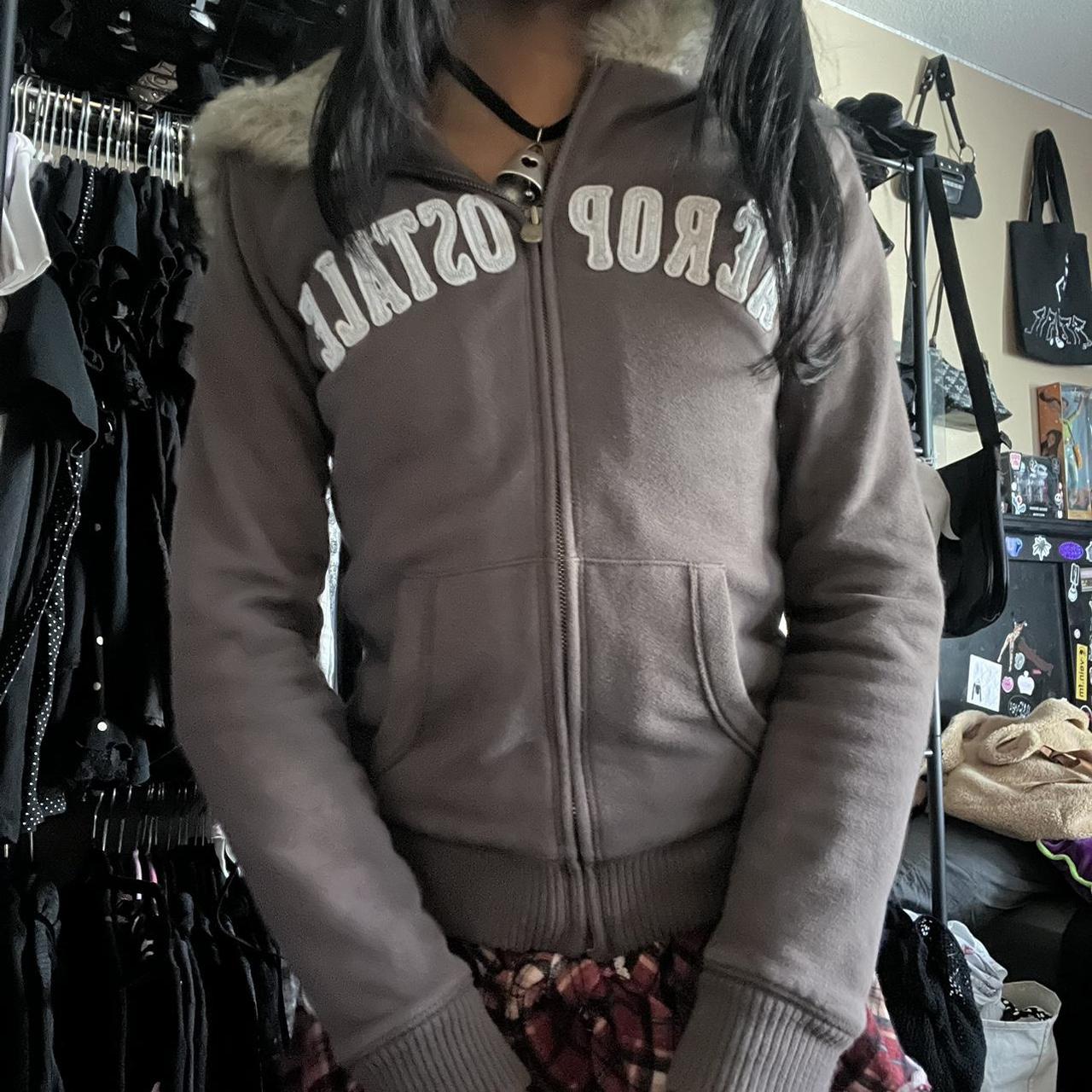 early 2000s rare aeropostale fur zip up... - Depop