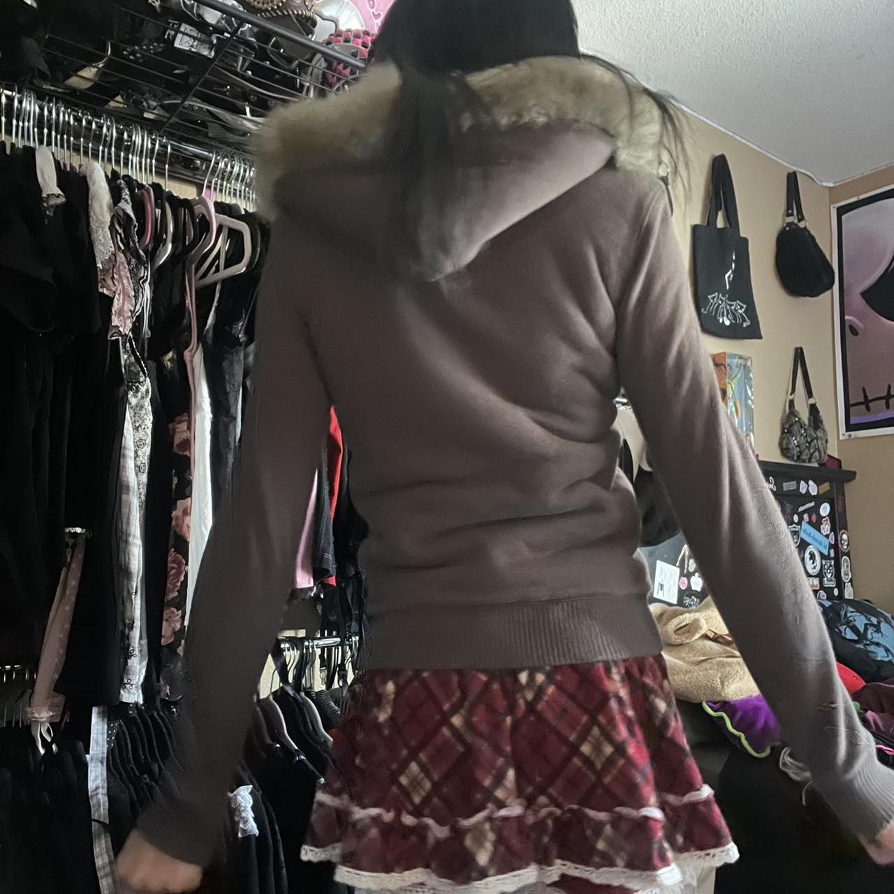 early 2000s rare aeropostale fur zip up... - Depop