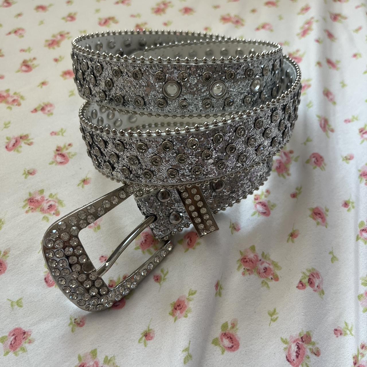 Bling and rhinestone belt -shein -never worn - Depop