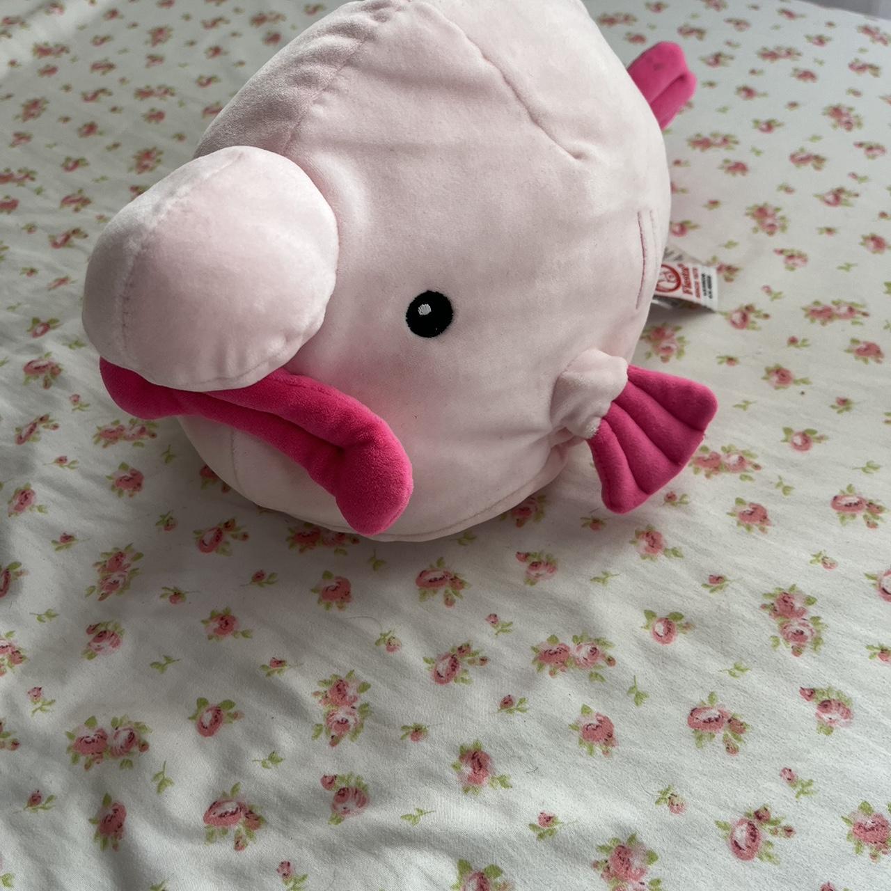 Pink Blob fish Plushie -cute fish #depop #cute... - Depop