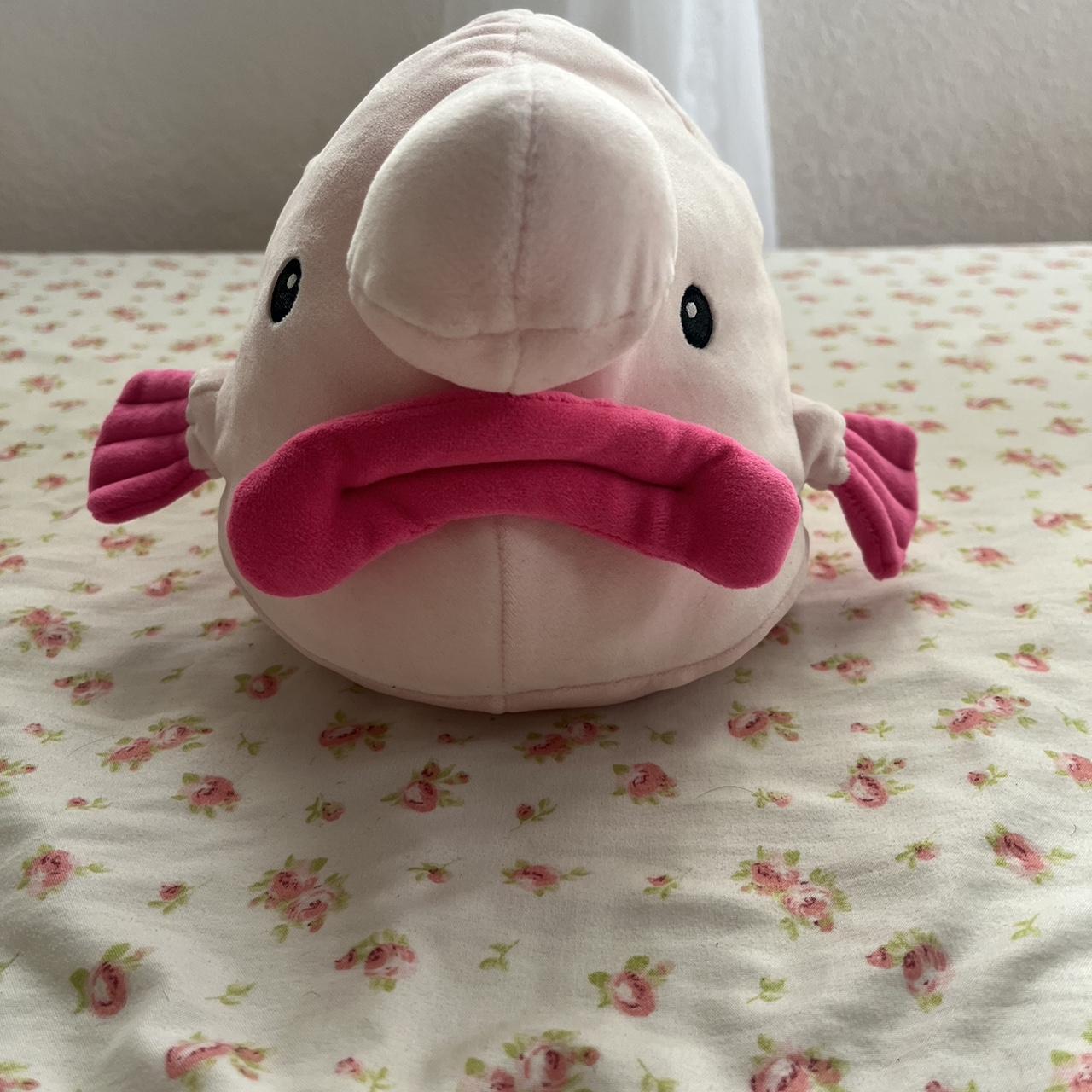 Pink Blob fish Plushie -cute fish #depop #cute... - Depop
