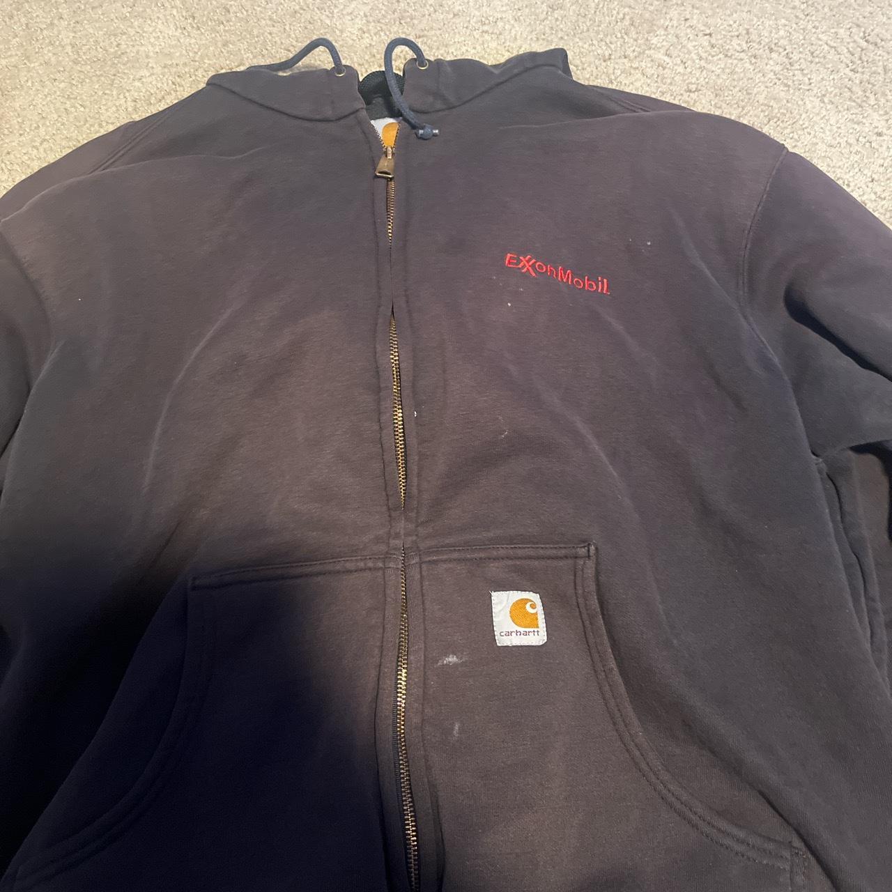 Carhartt zip up brown size large - Depop