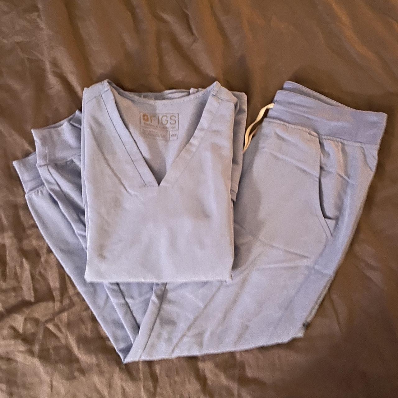 FIGS ceil blue scrub set!! XXS Casma three pocket... - Depop