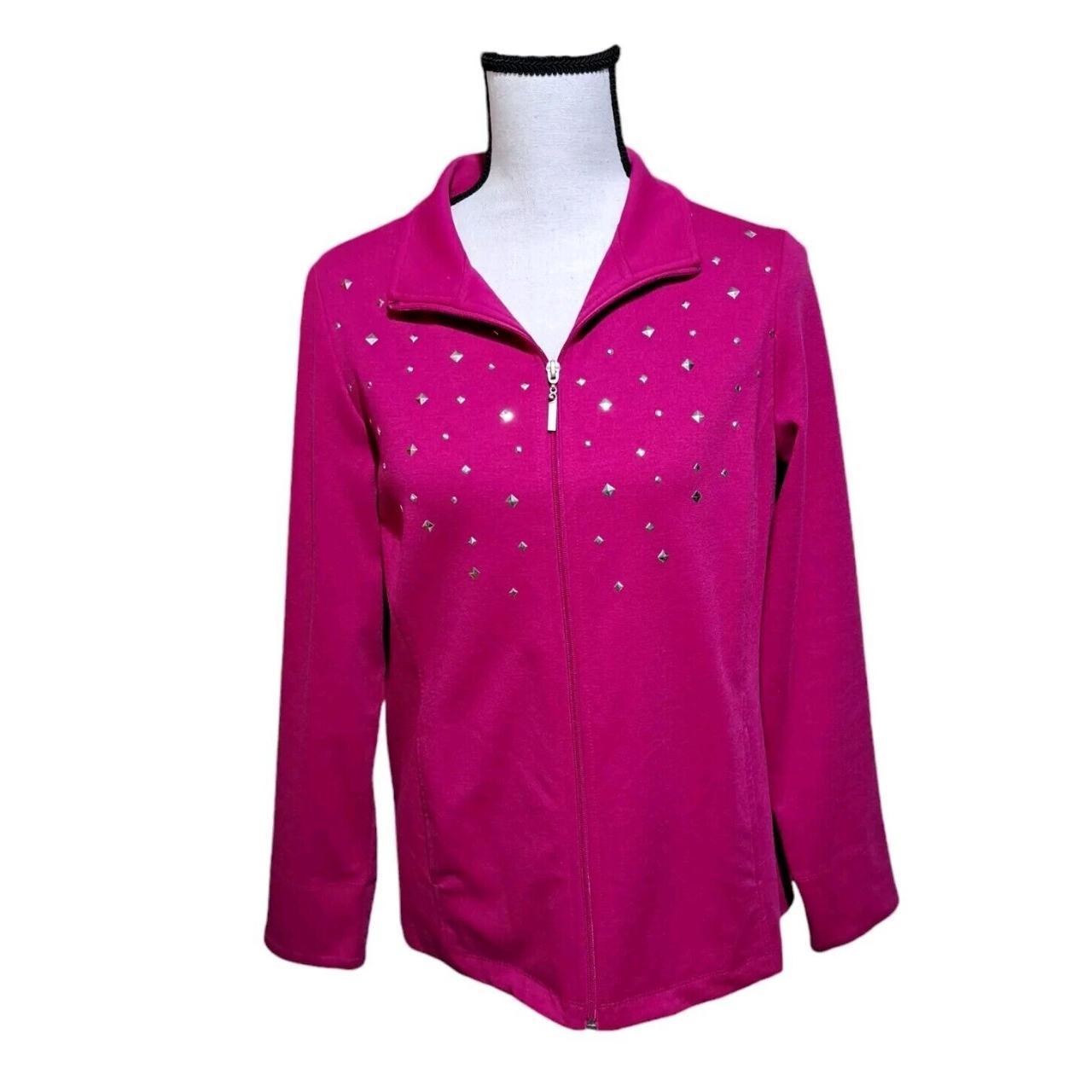 Allison Daley Fleece Jacket Embellished Front Full... - Depop