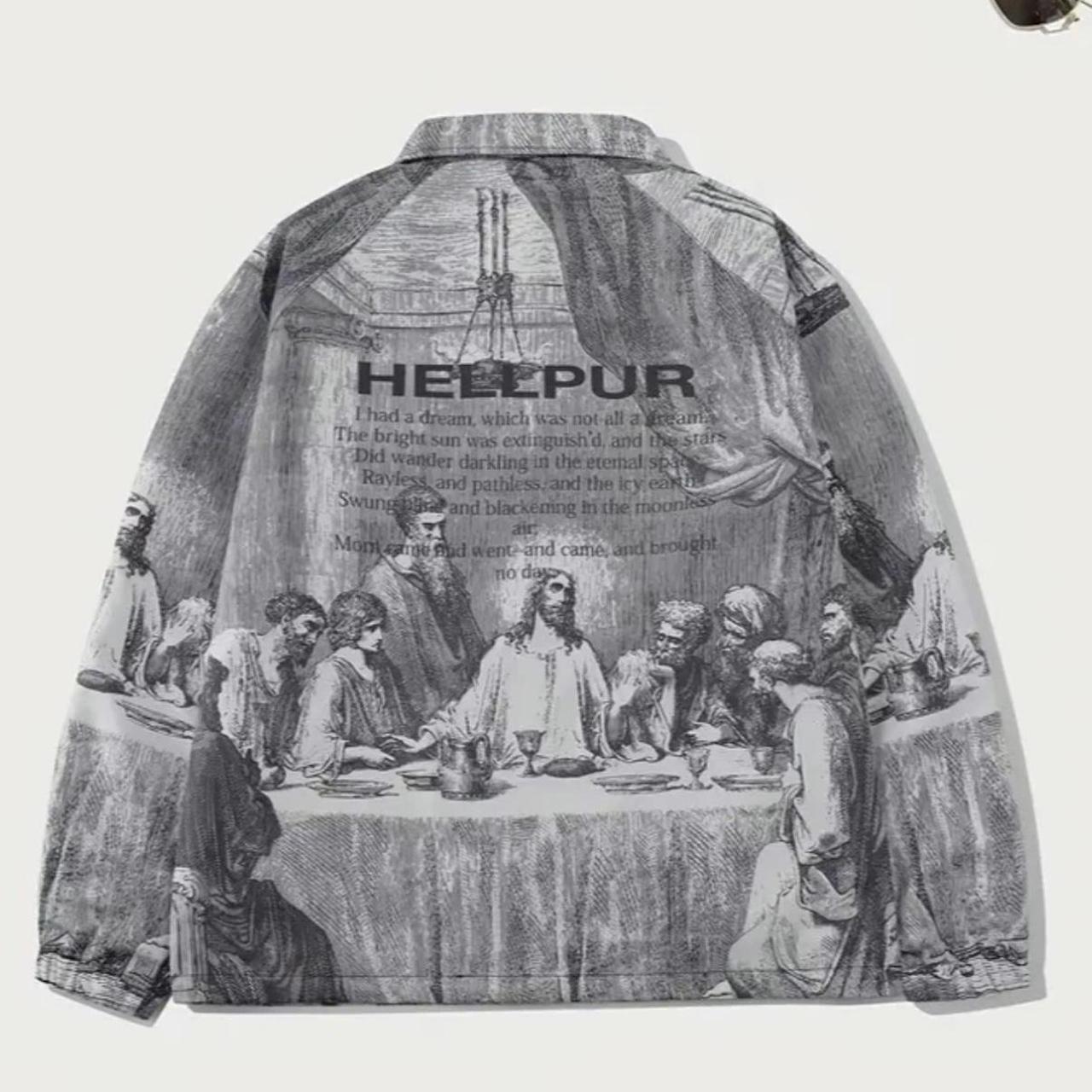 Black & whitej Jesus jacket #jacket #collar #hoodie | Depop