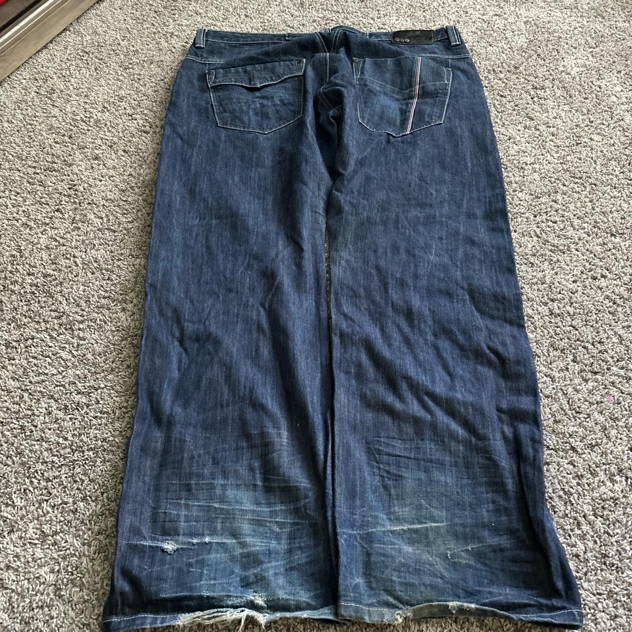 y2k denim crazy y2k denim super baggy fit pretty... - Depop