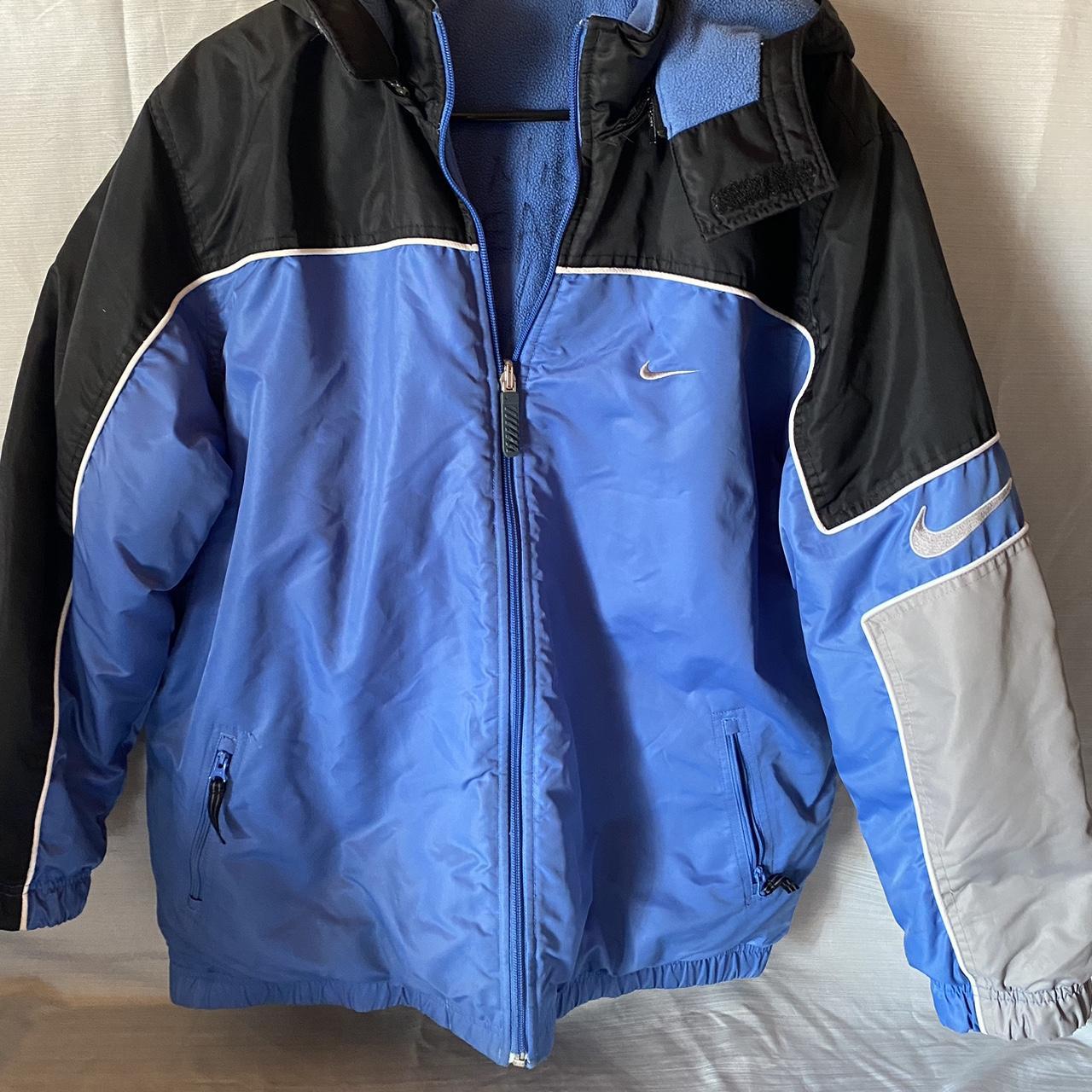 NIKE REVERSIBLE HOODED BLACK JACKET - Size L-Xl ... - Depop