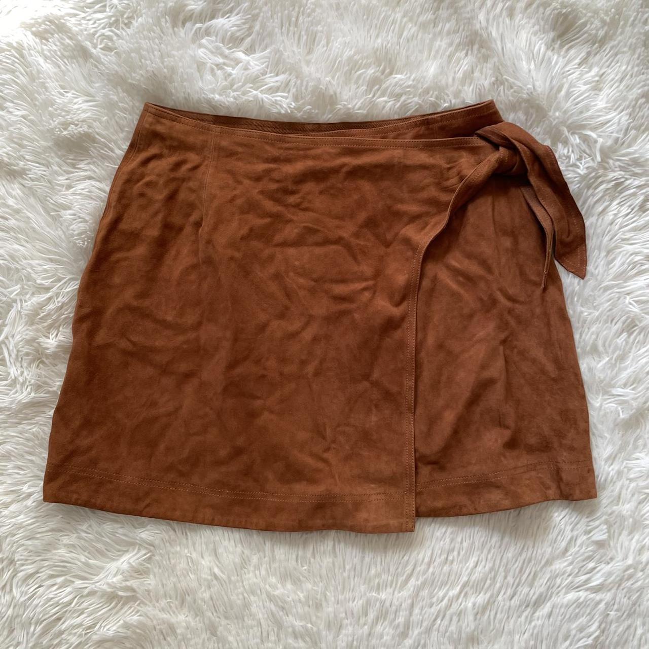 NWT Spell Rider suede wrap mini skirt -Medium -High... | Depop