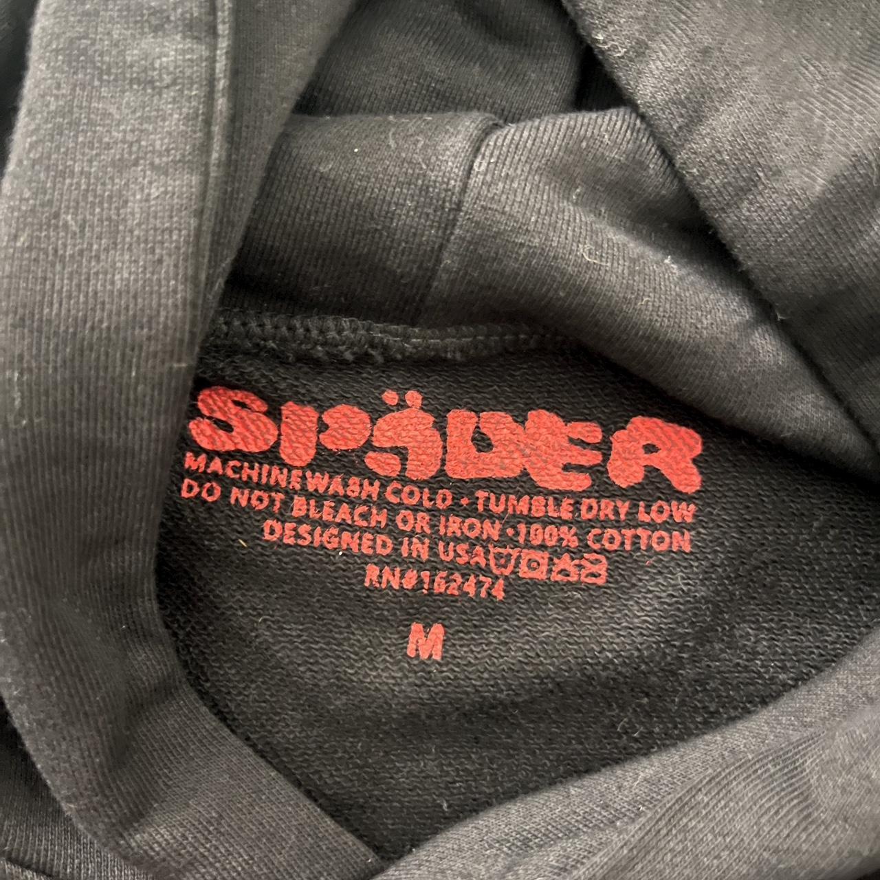 Sp5der OG Rhinestone Logo Hoodie - Depop