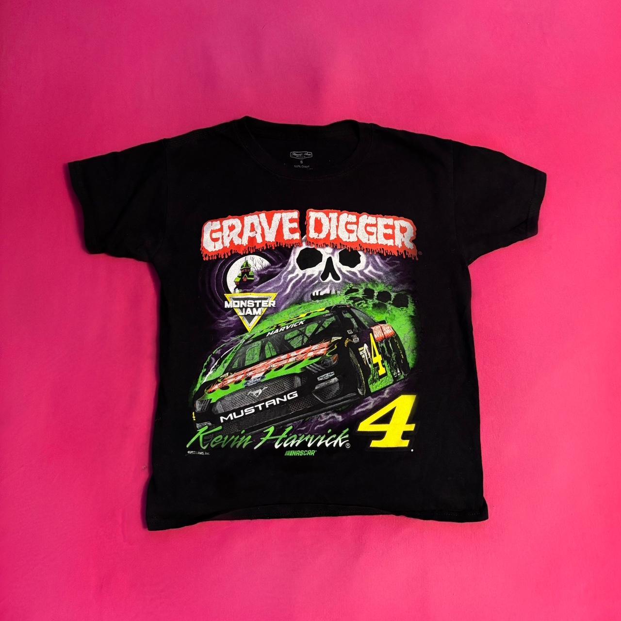 Grave digger Kevin Harvick NASCAR graphic t-shirt... | Depop